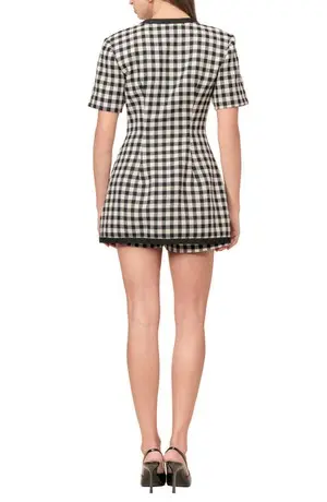 MAUDE CLUB Frances Gingham Wool Jacket
