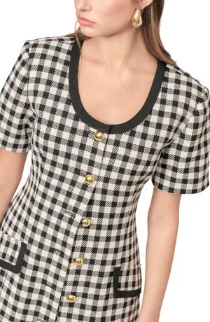 MAUDE CLUB Frances Gingham Wool Jacket