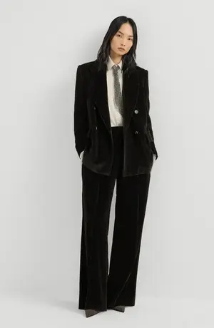Brunello Cucinelli Sparkling Corduroy Loose Pleated Trousers With Monili - Black
