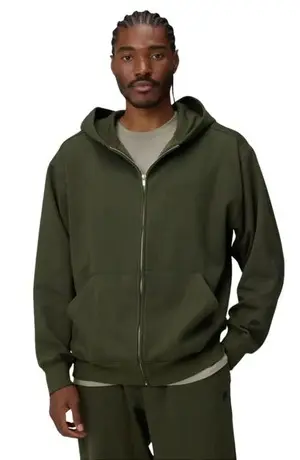 FABLETICS Oversized Full Zip Fleece Hoodie - Dark Olive
