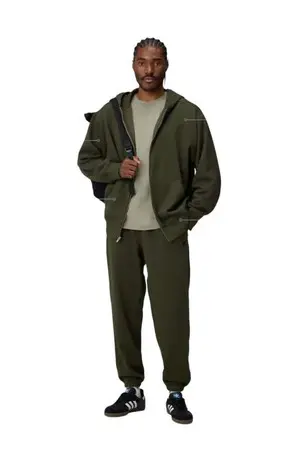 FABLETICS Oversized Full Zip Fleece Hoodie - Dark Olive