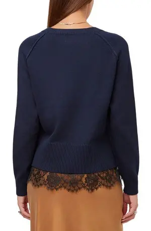 Fifteen Twenty V-neck Lace Trimmed Sweater