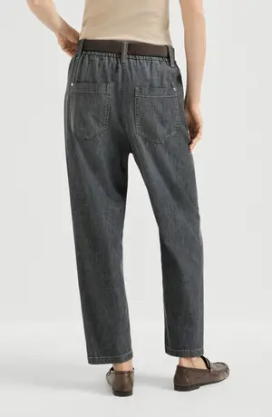 Brunello Cucinelli Lightweight Denim Trousers - Dark Grey