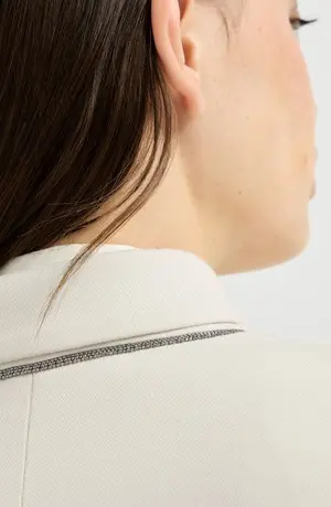 Brunello Cucinelli Couture Twill Blazer With Monili