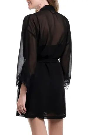 IN BLOOM BY JONQUIL Britney Chiffon Wrap Robe - Black