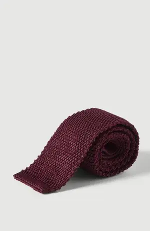 Brunello Cucinelli Silk Knit Neck Tie - Amaranth Red