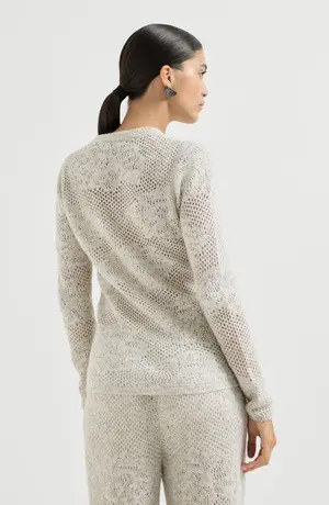 Brunello Cucinelli Lace Flowers Sweater