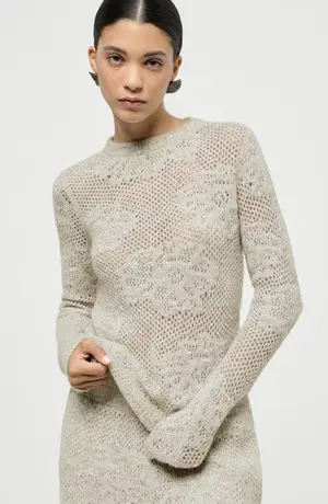 Brunello Cucinelli Lace Flowers Sweater