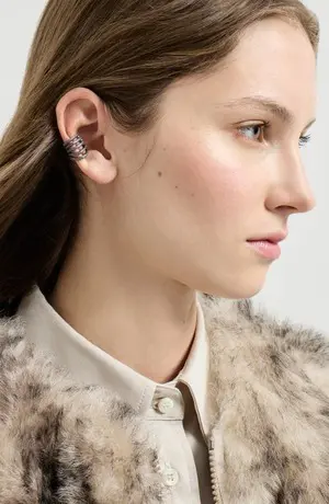 Brunello Cucinelli Sterling Silver Shimmer Ear Cuff
