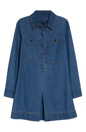 Veronica Beard Pryce Long Sleeve Denim Shirt Dress