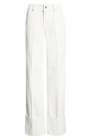 FADE OUT LOUD Ida Selvedge Seamed Wide Leg Jeans