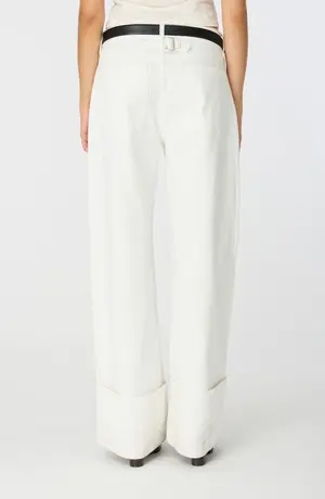 FADE OUT LOUD Ida Selvedge Seamed Wide Leg Jeans