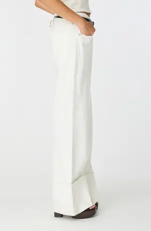 FADE OUT LOUD Ida Selvedge Seamed Wide Leg Jeans