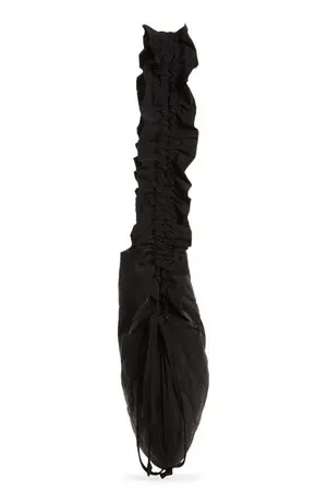 DAMSON MADDER Embroidered Rose Ruched Kidney Bag
