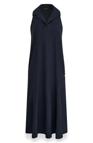 DONNA KARAN WEEKEND Crushed Cotton Blend Midi Dress