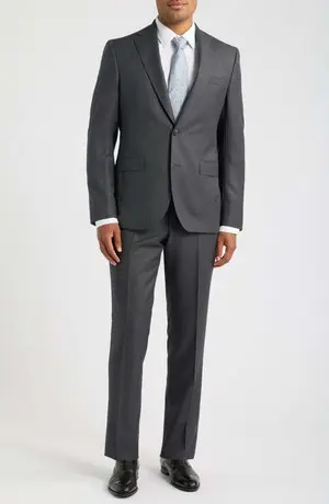 JACK VICTOR Esprit Birdseye Wool Suit - Grey