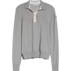 Moncler Wool Long Sleeve Polo