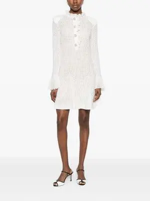 SELF-PORTRAIT Pointelle Knit Mini Dress