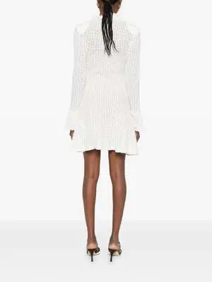 SELF-PORTRAIT Pointelle Knit Mini Dress