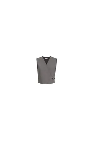 Brunello Cucinelli Tropical Luxury Wool Vest With Monili