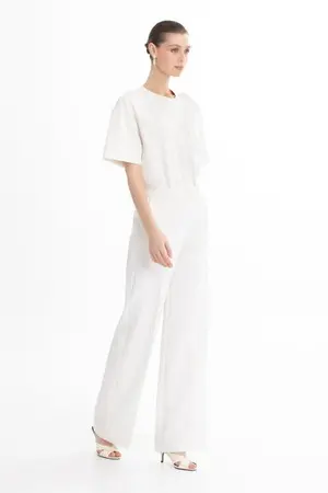 GIZIA Ecru Tailored Straight-leg Pants