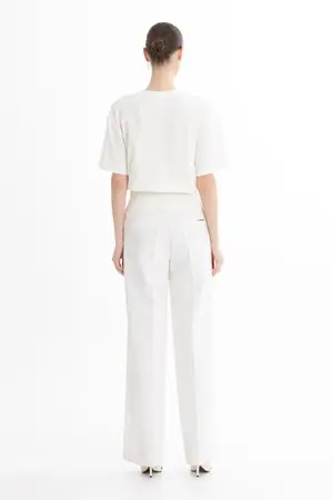 GIZIA Ecru Tailored Straight-leg Pants