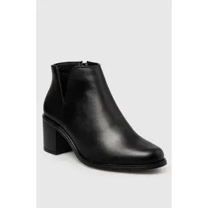 MANELA Alessa Block Heel Side Up Bootie - Black