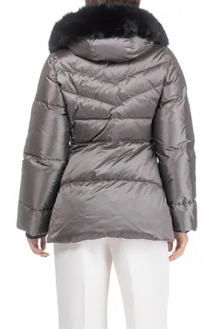 Gorski Apres-ski Short Parka - Greige/black