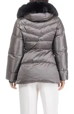 Gorski Après-ski Short Parka - Greige/black