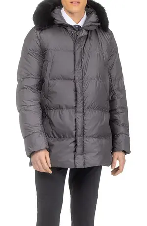 Gorski GORSKI Down Parka With Toscana Lamb Hood Trim Anthracite/black
