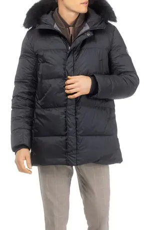 Gorski Down Parka With Toscana Lamb Hood Trim - Black/black