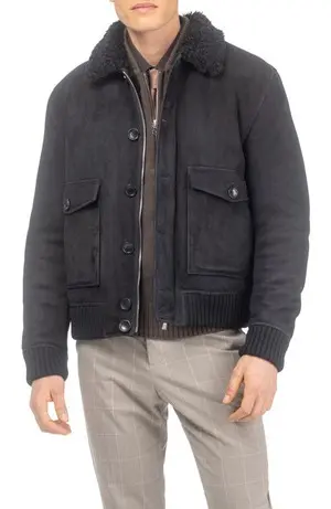 Gorski Genuine Shearling Bomber Jacket