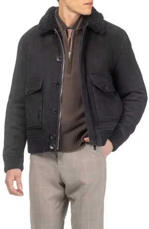 Gorski Genuine Shearling Bomber Jacket