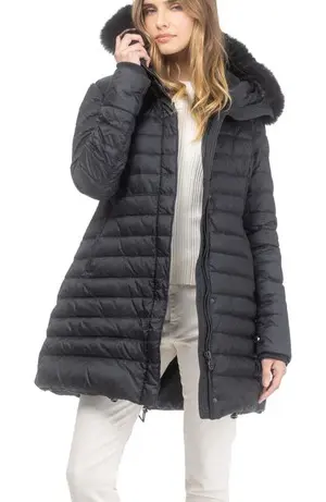 Gorski Zip Up Down Parka With Detachable Toscana Lamb Hood Trim