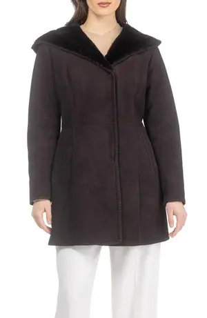 Gorski Genuine Shearling Parka With Emboidered Trim