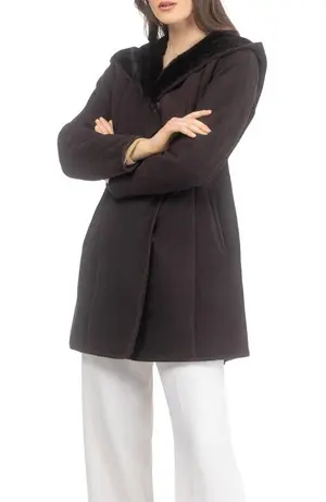 Gorski Genuine Shearling Parka With Emboidered Trim