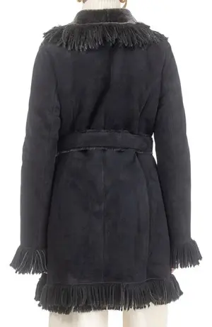Gorski Genuine Shearling Stroller With Fringes
