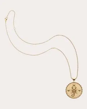 JANE WIN Scorpio Small Zodiac Coin Pendant Necklace