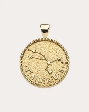 JANE WIN Taurus Small Zodiac Coin Pendant Necklace