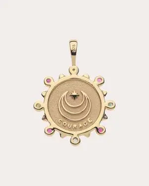 JANE WIN Tourmaline Courage Petite Coin Necklace