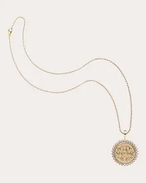 JANE WIN Sisters Forever" Petite Coin Pendant Necklace