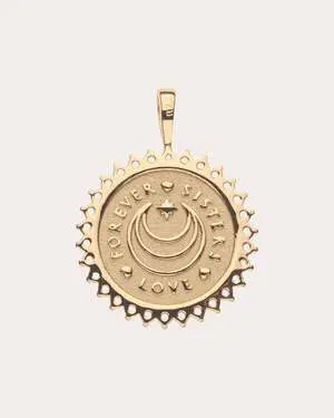 JANE WIN Sisters Forever" Petite Coin Pendant Necklace