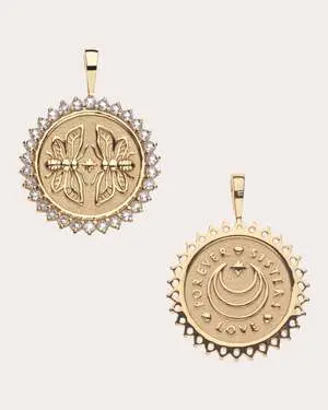 JANE WIN Sisters Forever" Petite Coin Pendant Necklace