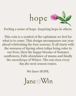 JANE WIN Hope Original Coin Pendant Necklace