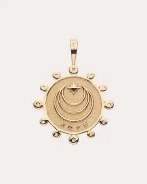 JANE WIN Hope Petite Embellished Coin Pendant Necklace
