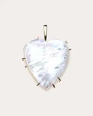 JANE WIN Mother Of Pearl Heart Pendant Necklace - White