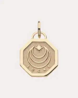 JANE WIN Peridot Lucky Petite Coin Pendant Necklace