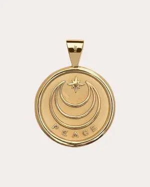 JANE WIN Peace Small Coin Pendant Necklace