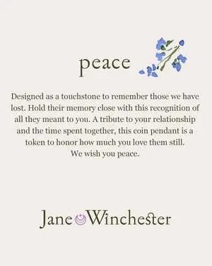 JANE WIN Peace Small Coin Pendant Necklace