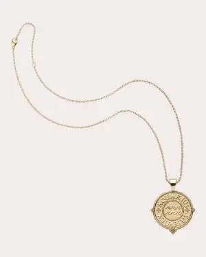 JANE WIN Aquarius Zodiac Coin Pendant Necklace